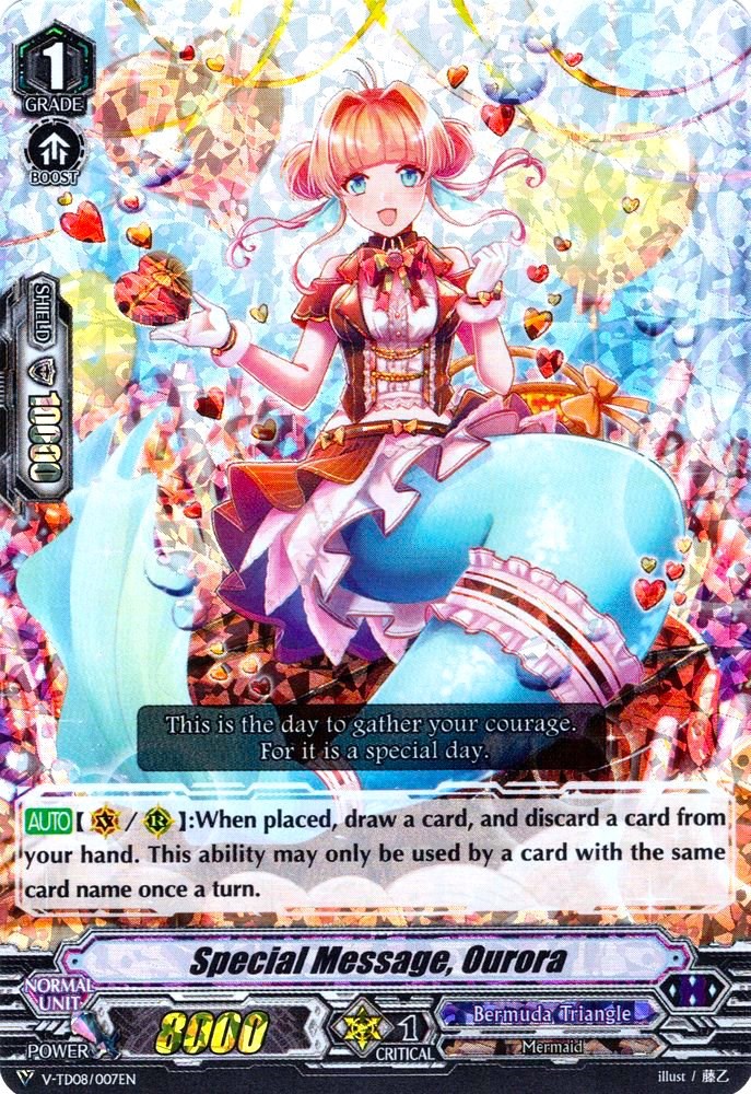 Special Message, Ourora (RRR Foil) - V-TD08: Schokolade Melody - Cardfight Vanguard
