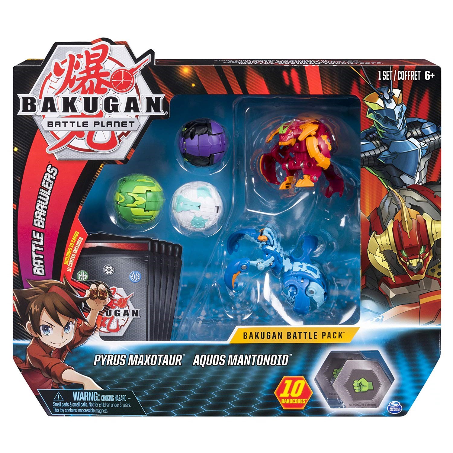 Bakugan Battle Pack 5-Pack - Pyrus Maxotaur and Aquos Mantonoid ...