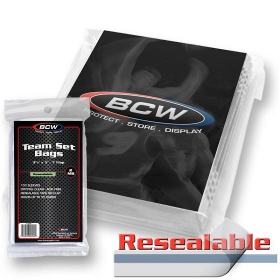 BCW Resealable Team Set Bags (100-Pack) - Team Bags - Collectible Storage