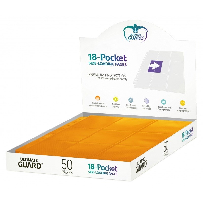 Double-Sided Side-Loading 9-Pocket Pages - 11-Holes, Orange (50-Pack ...