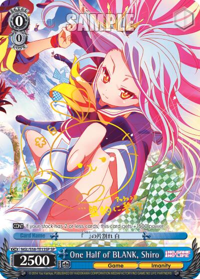 One Half of BLANK, Shiro (SP) - No Game No Life - Weiss Schwarz