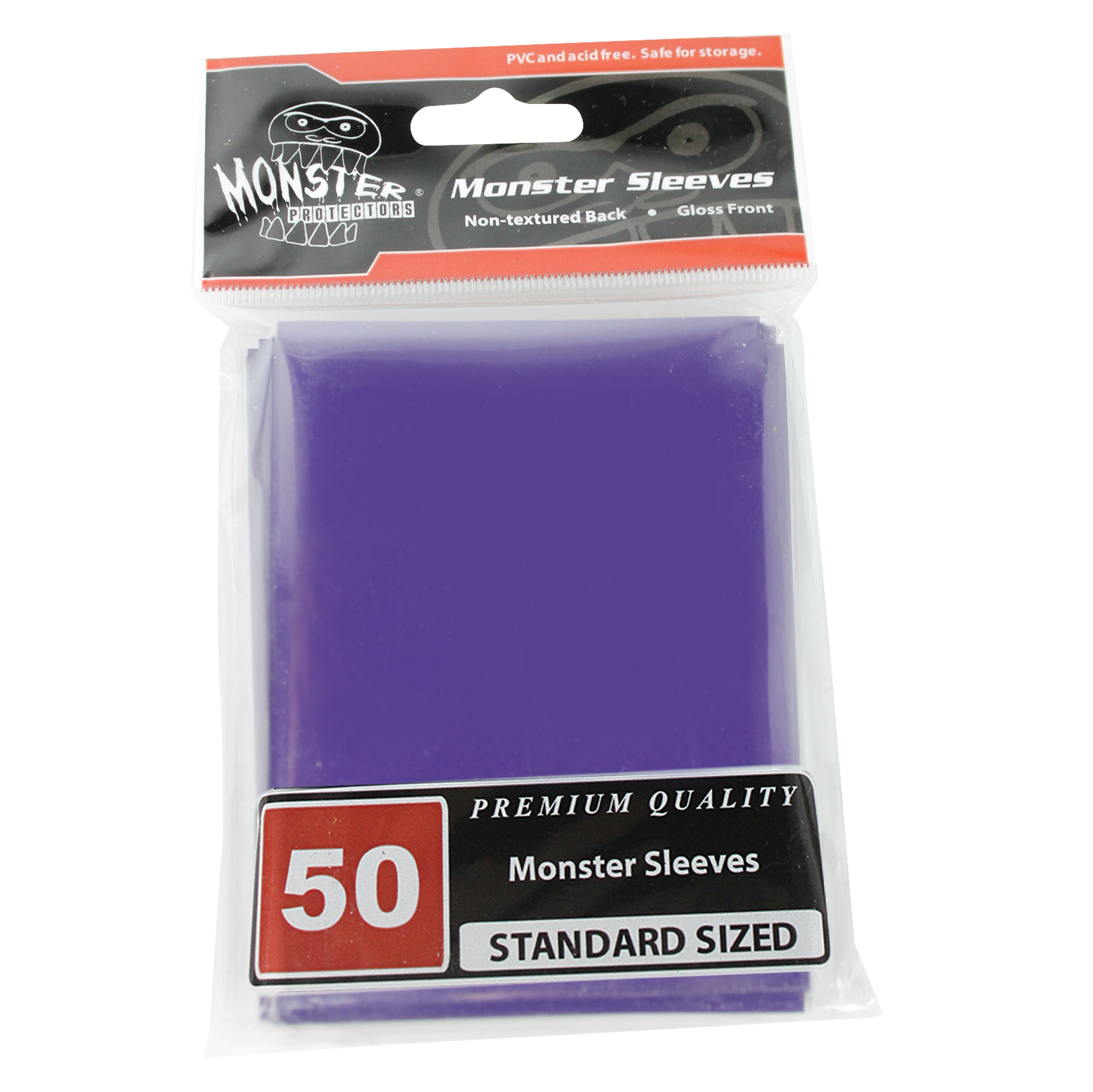 Standard Sleeves - Glossy - Purple (50-Pack) - Monster Protectors Card ...