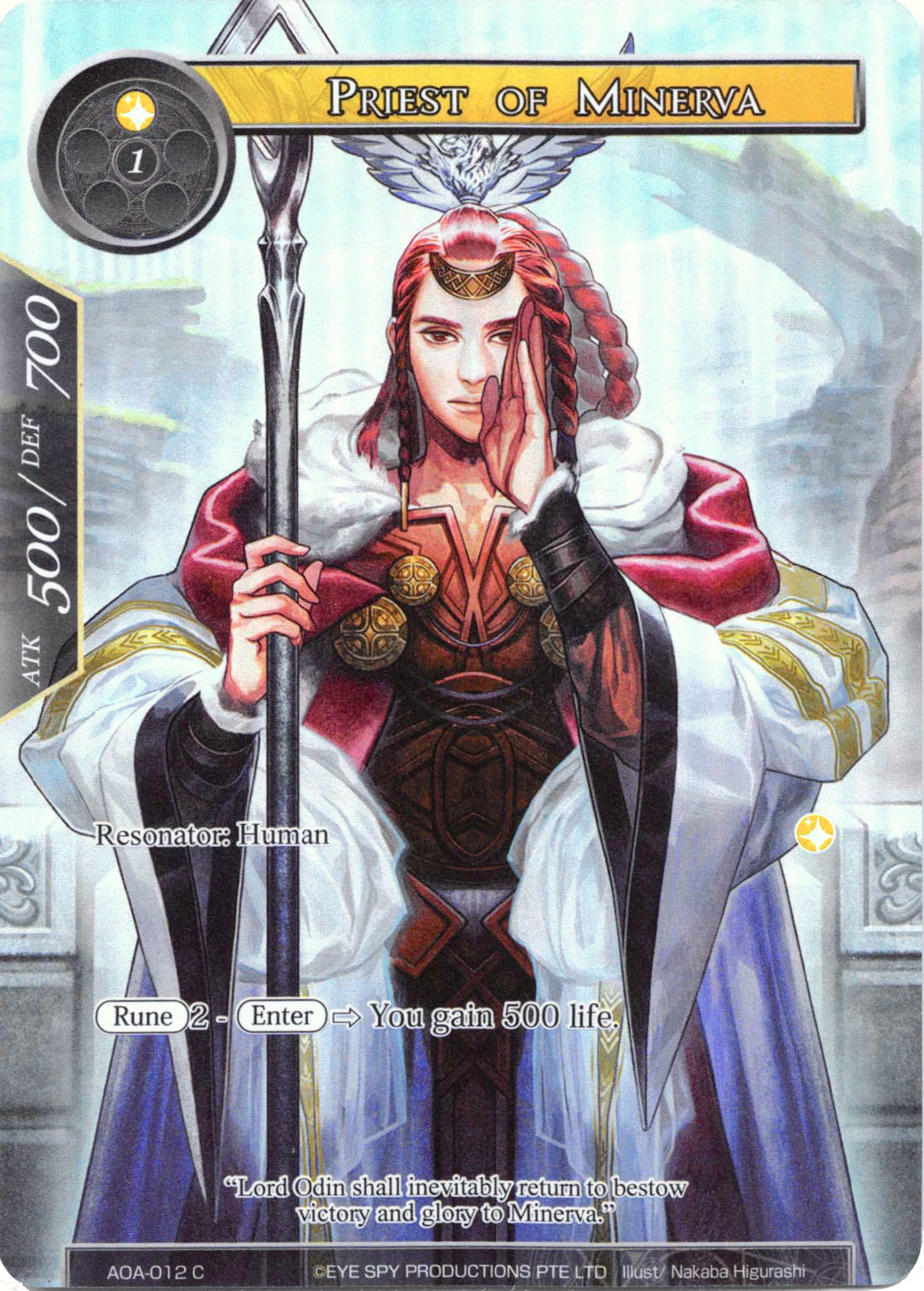Priest of Minerva (Full Art) - Awakening of the Ancients - Force of Will