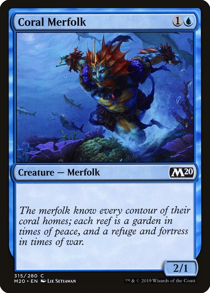 Coral Merfolk - Core Set 2020 - Magic: The Gathering