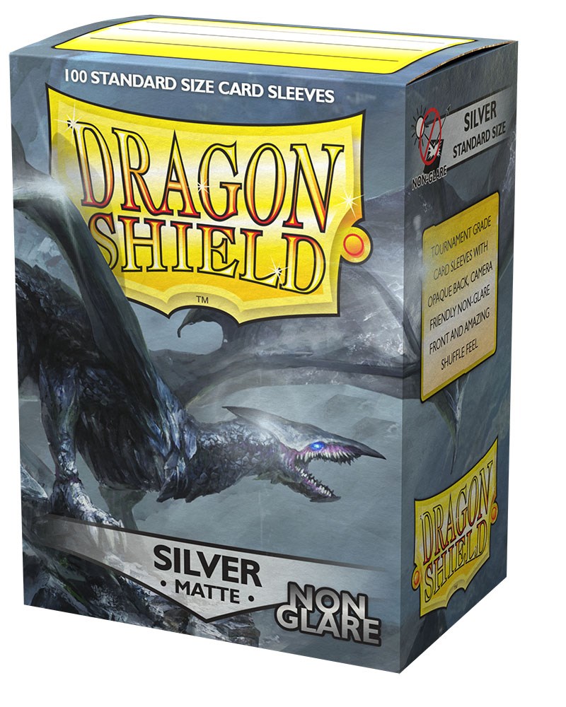 Dragon Shield Non-Glare Matte Silver Sleeves (100-Pack) - Dragon Shield ...