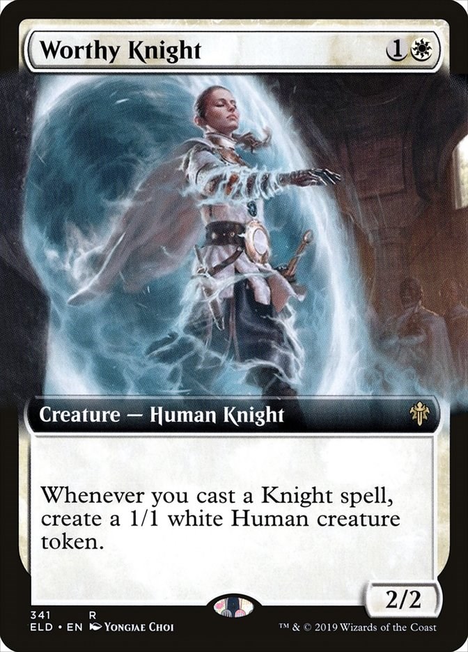 Worthy Knight (Extended Art) - Throne of Eldraine - Magic: The Gathering