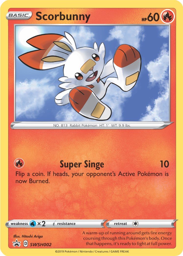 Scorbunny - SWSH002 - SWSH: Sword & Shield Promo Cards - Pokemon