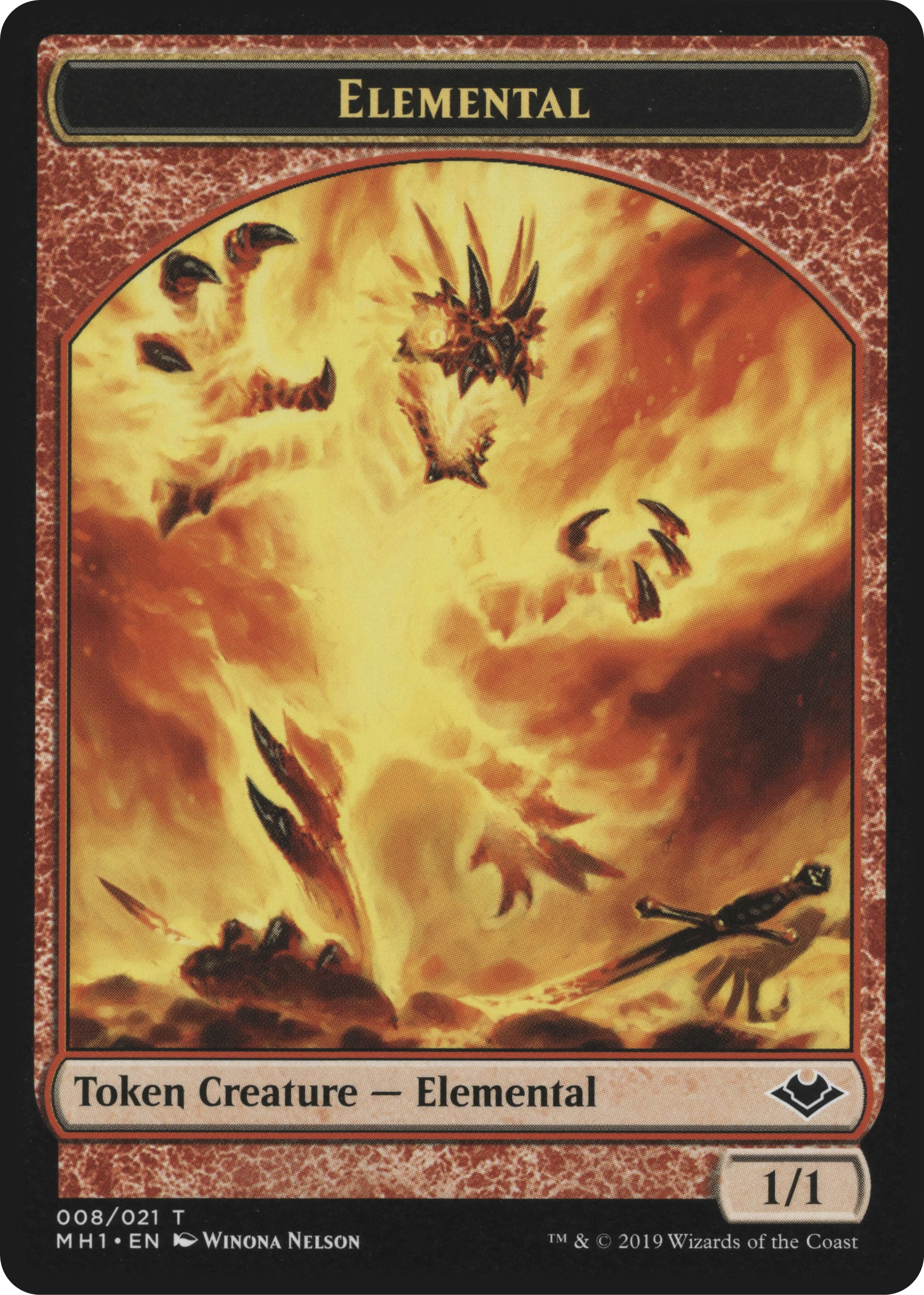 Elemental (008) // Emblem - Serra the Benevolent (020) Double-sided ...