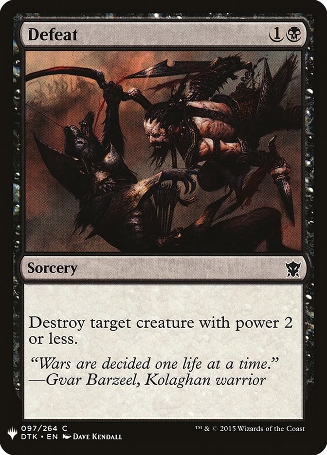 Defeat - The List Reprints - Magic: The Gathering