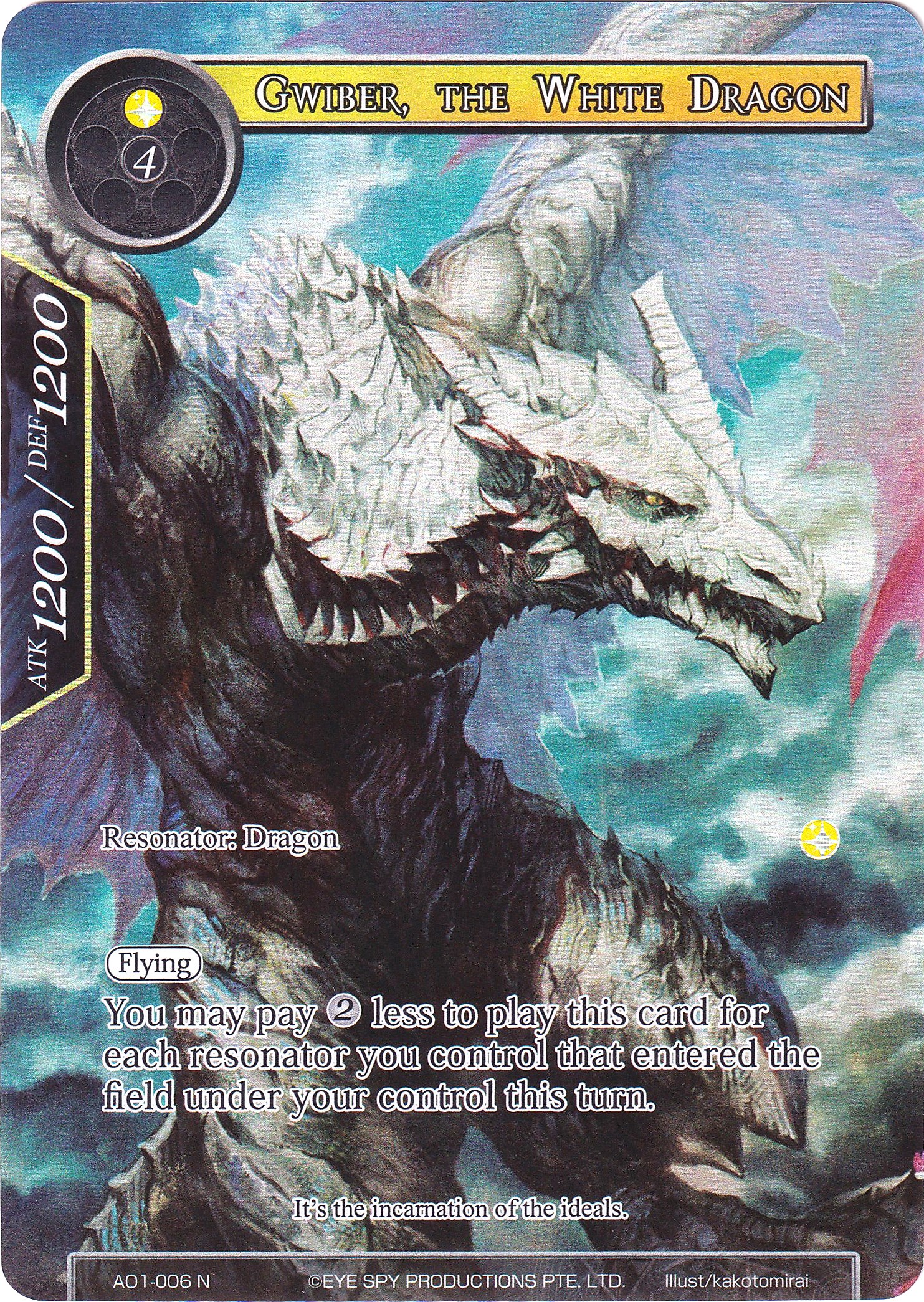 Gwiber, the White Dragon (Full Art) - Alice Origin - Force of Will