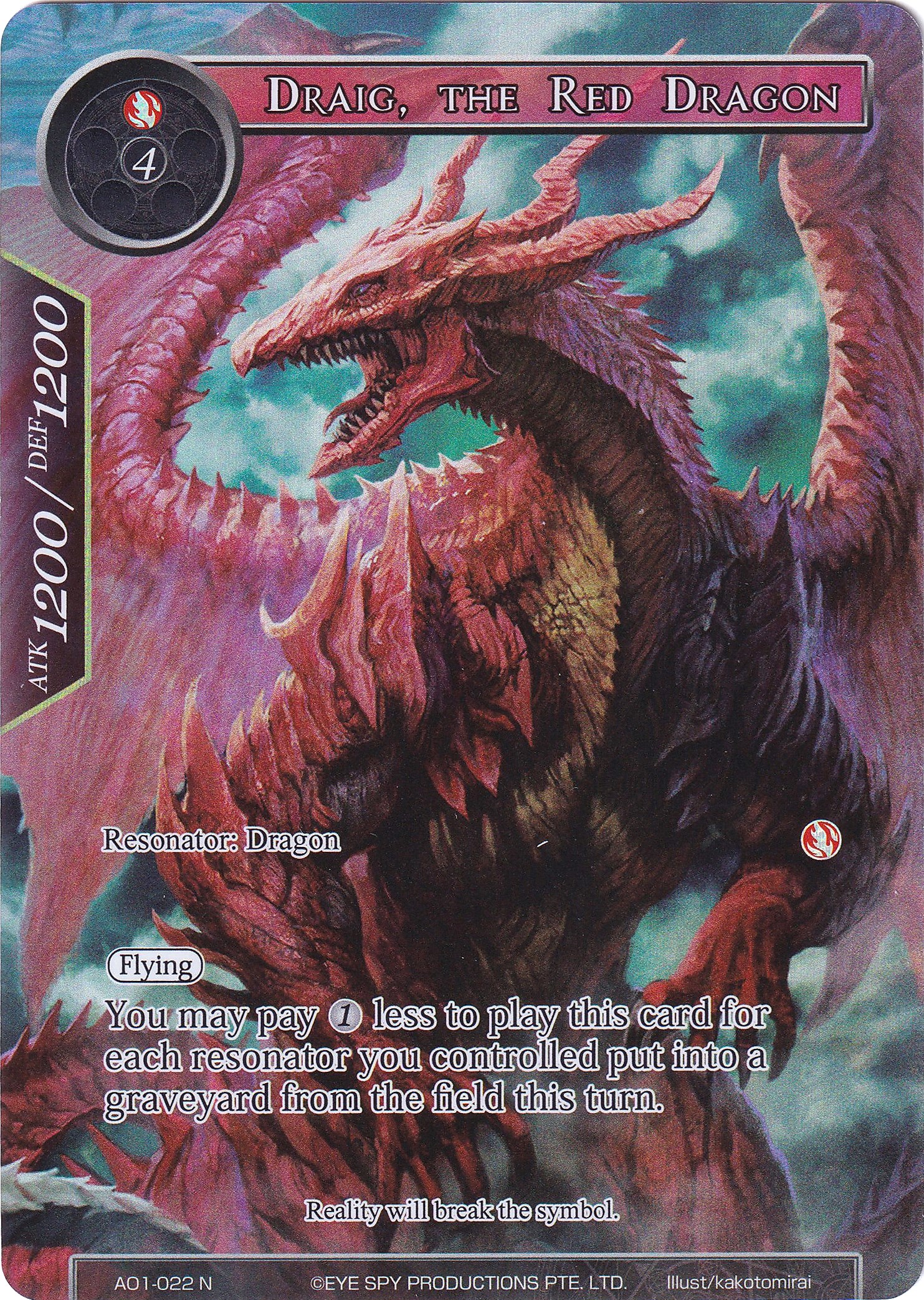 Draig, the Red Dragon (Full Art) - Alice Origin - Force of Will