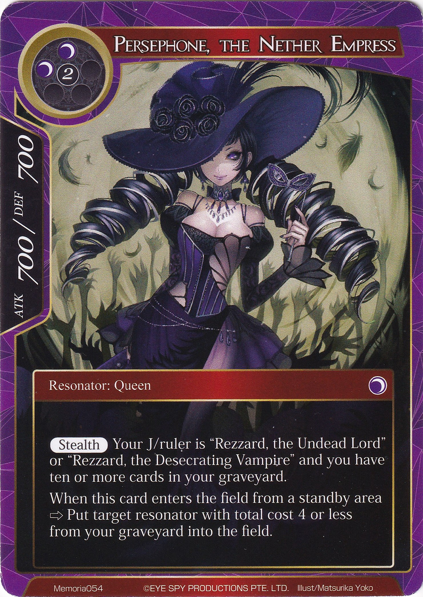 Persephone, the Nether Empress - Alice Origin Memoria Cards - Force of Will