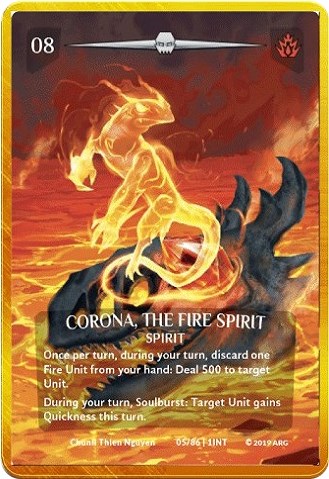 Corona, the Fire Spirit (Gold Metal Prize Card) - Argent Saga Promos ...
