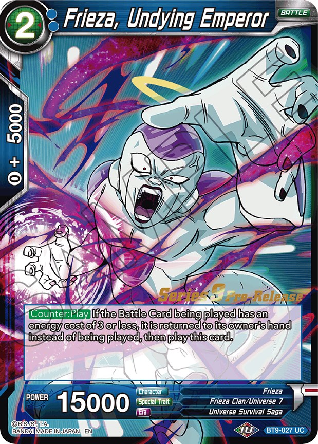Frieza, Undying Emperor - Universal Onslaught Pre-Release Cards ...