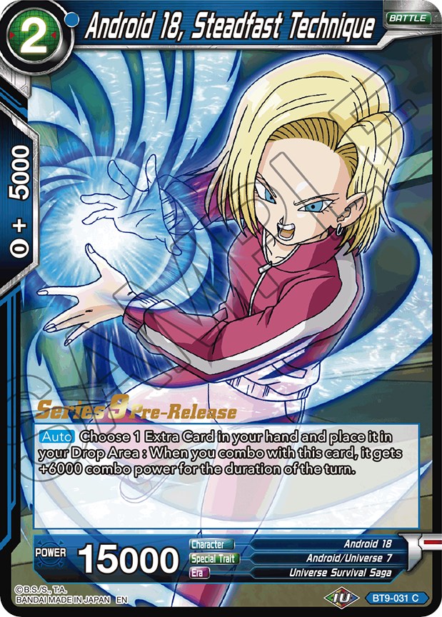 Android 18, Steadfast Technique - Universal Onslaught Pre-Release Cards ...