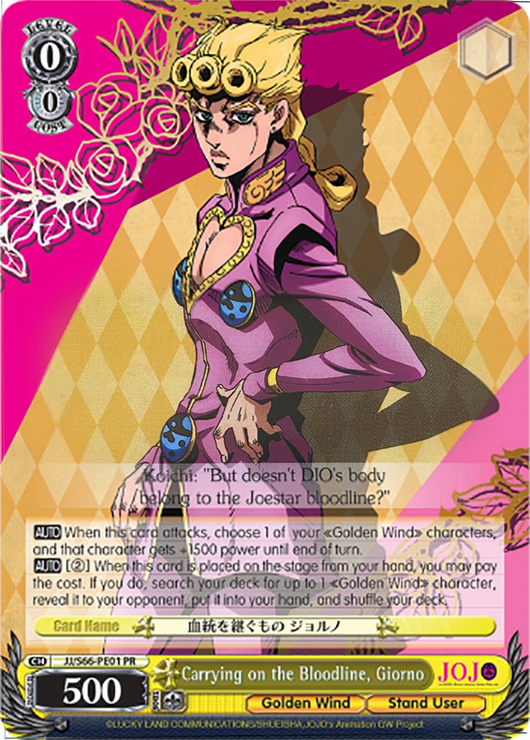 Carrying on the Bloodline, Giorno - JoJo's Bizarre Adventure: Golden ...