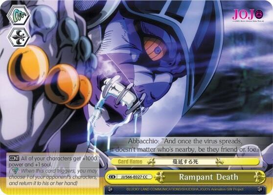 Rampant Death - JoJo's Bizarre Adventure: Golden Wind - Weiss Schwarz