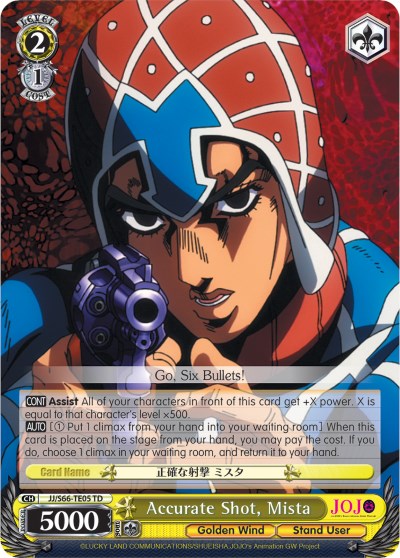 Accurate Shot, Mista - JoJo's Bizarre Adventure: Golden Wind - Weiss ...