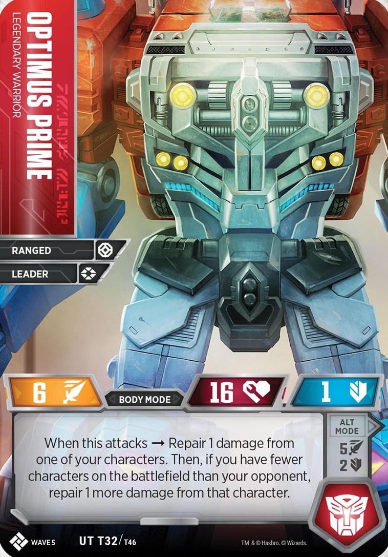 Optimus Prime - Legendary Warrior - Titan Masters Attack - Transformers TCG