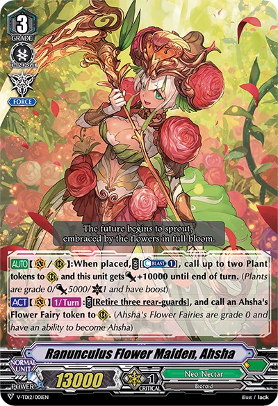 Ranunculus Flower Maiden, Ahsha - V-TD12: Ahsha - Cardfight Vanguard