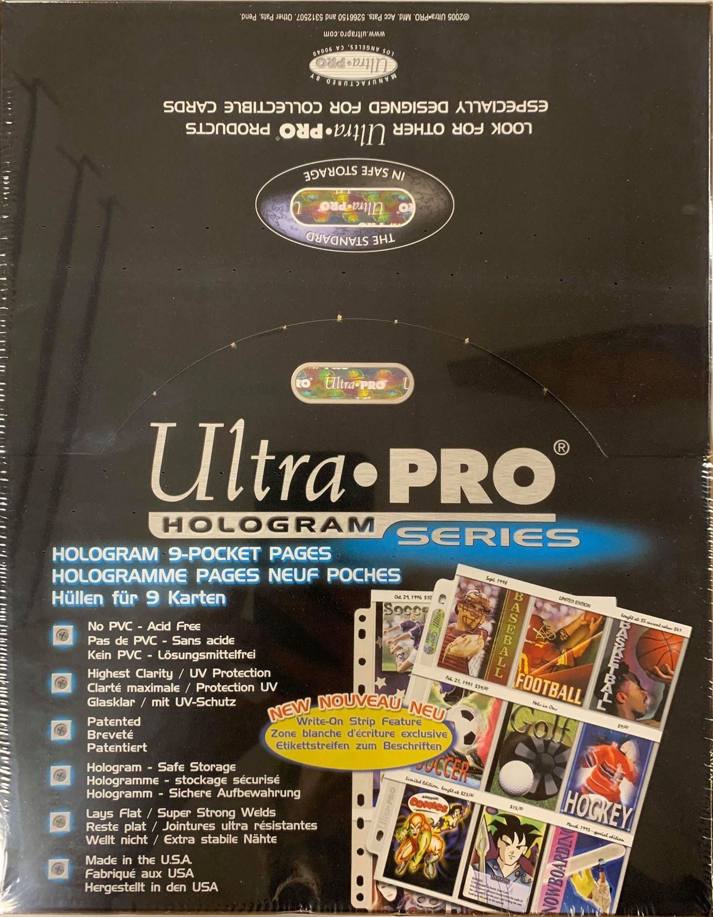 Ultra Pro Platinum Hologram Secure Standard 9-Pocket Pages with Write ...