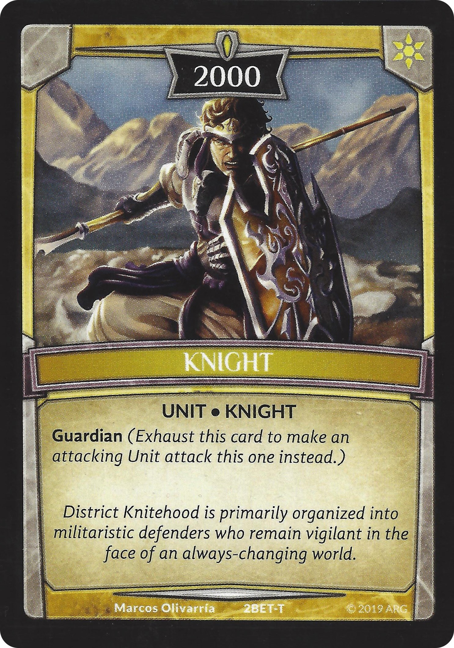Knight Token (2000 Power with Guardian) - Betrayal - Argent Saga TCG