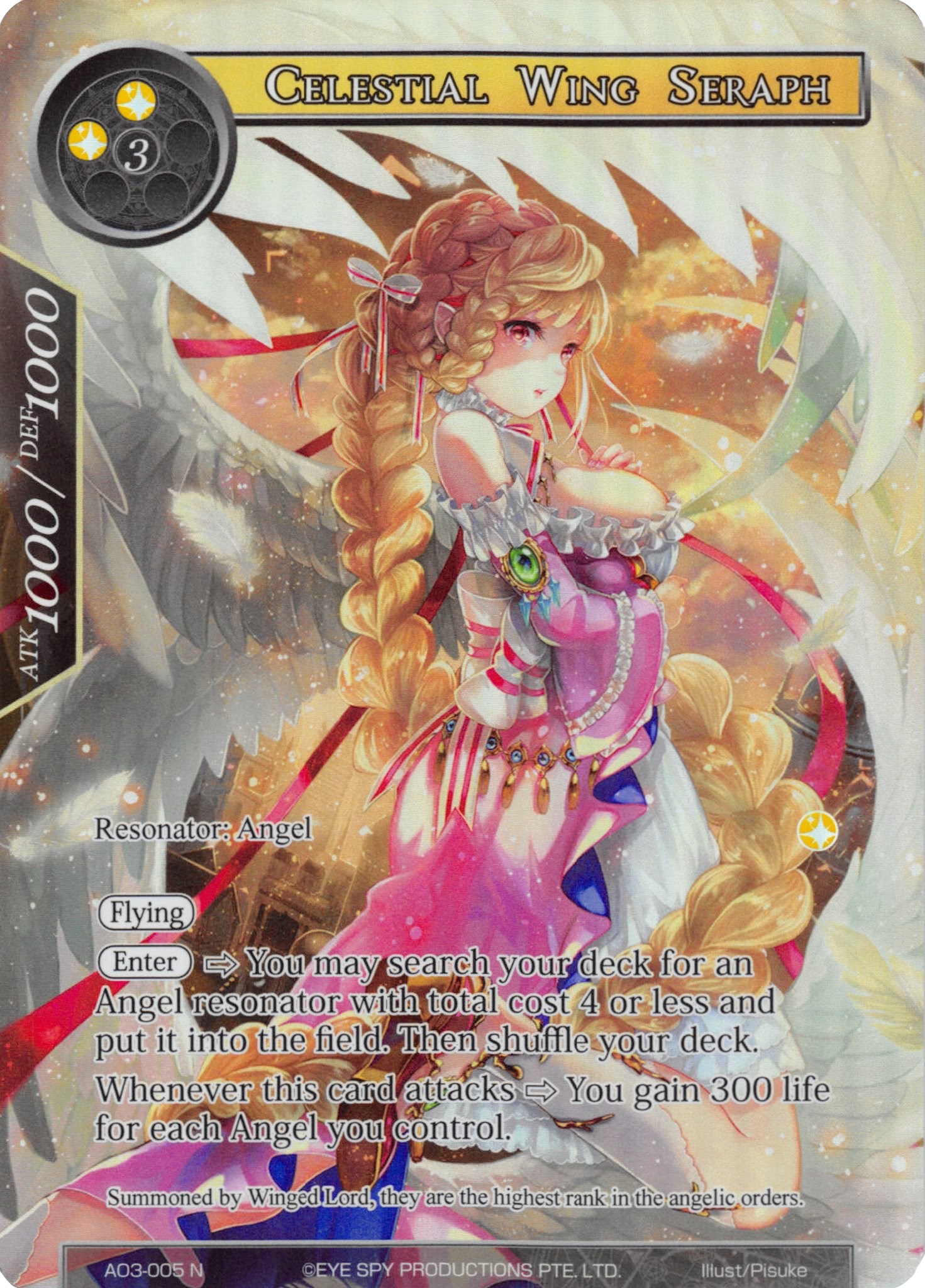 Celestial Wing Seraph (Full Art) - Alice Origin III - Force of Will