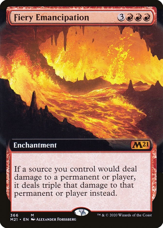 Fiery Emancipation (Extended Art) - Core Set 2021 - Magic: The Gathering