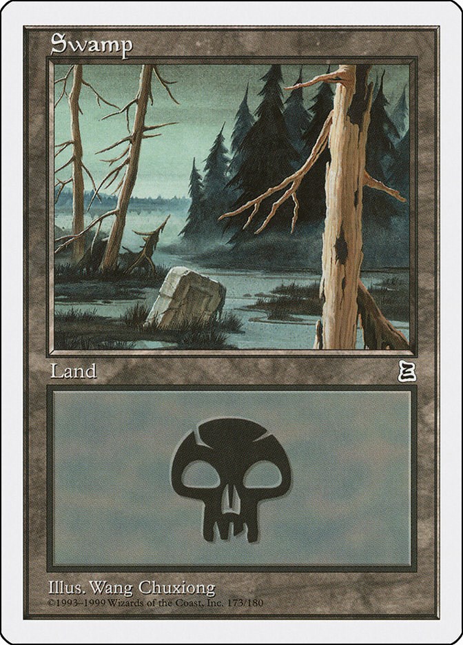 Swamp (173) - Portal Three Kingdoms - Magic: The Gathering