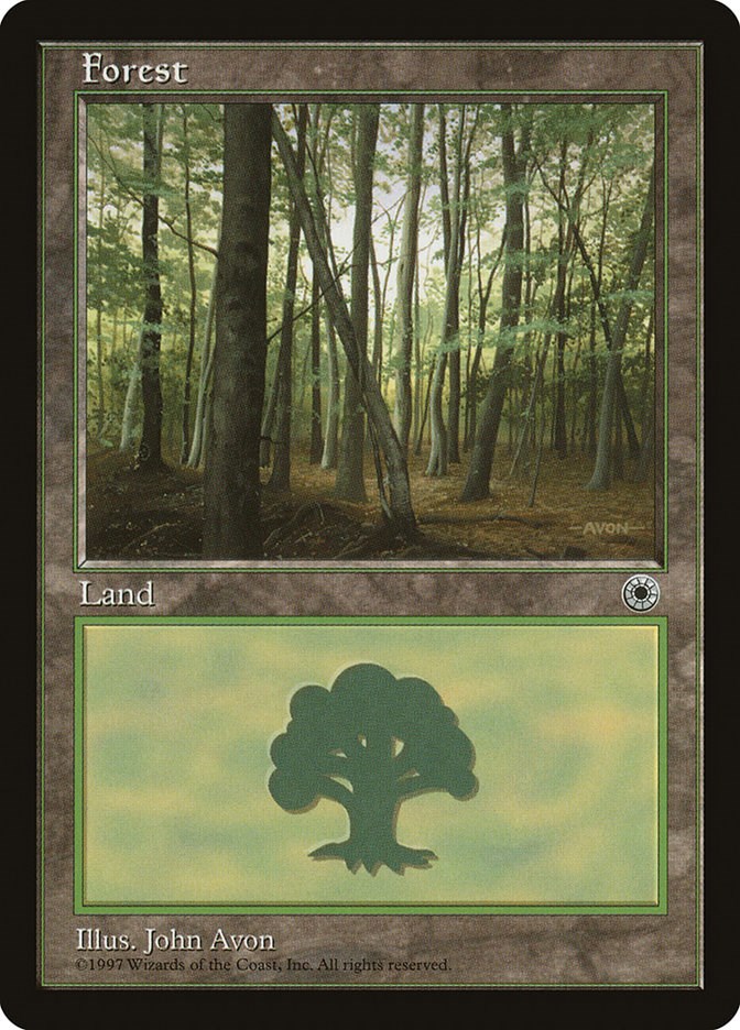 Forest (Slanted Tree) - Portal - Magic: The Gathering