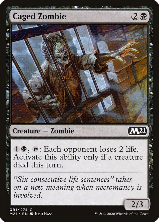 Caged Zombie - Core Set 2021 - Magic: The Gathering