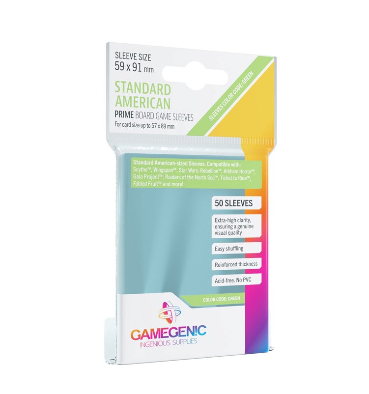 GameGenic Prime Board Game Sleeves - Standard American (50-Pack ...