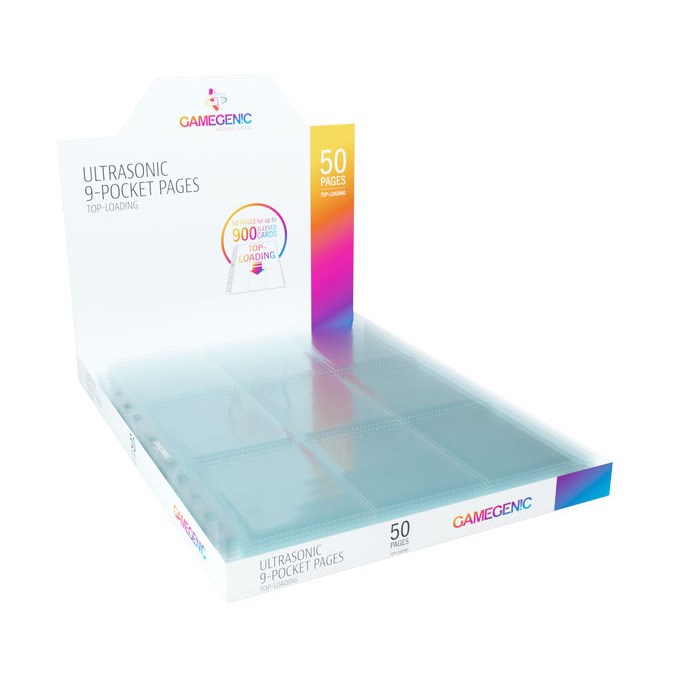 GameGenic Ultrasonic 9-Pocket Pages Top-Loading Display Box - Clear (50 ...