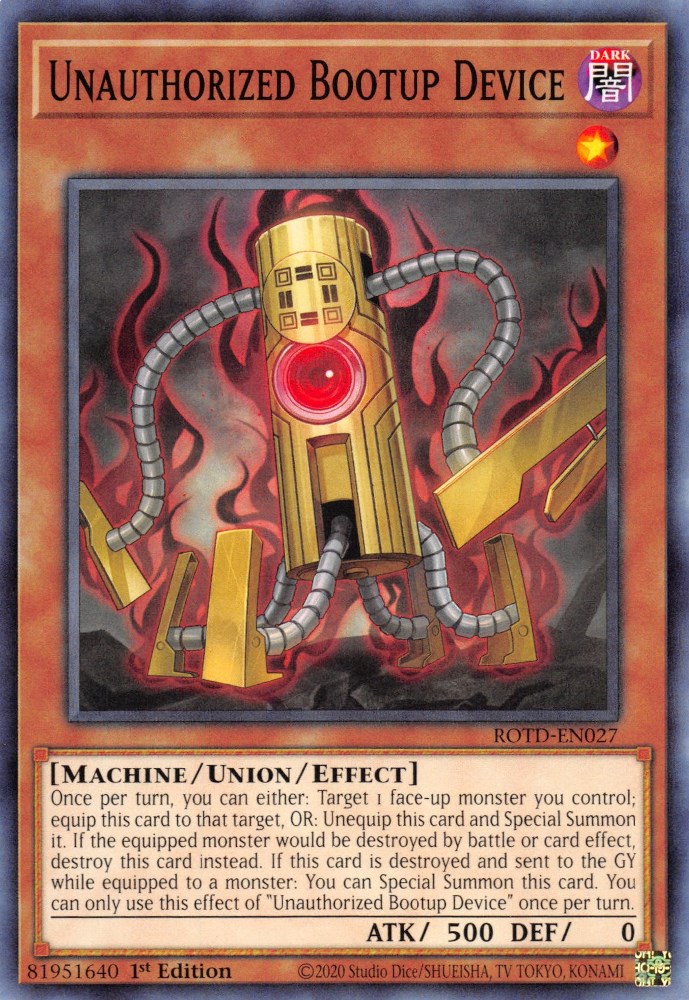 Unauthorized Bootup Device - Rise of the Duelist - YuGiOh