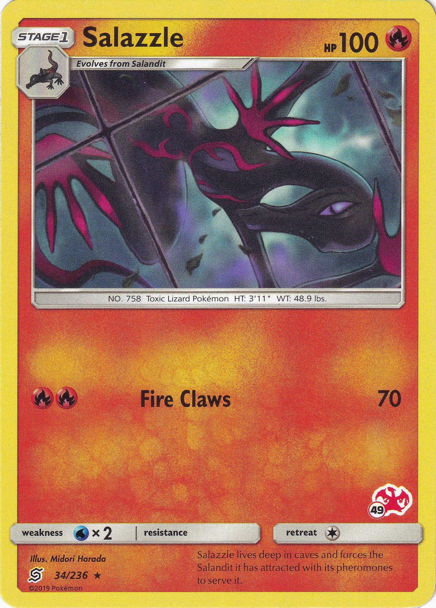 Salazzle - 34/236 (#49 Charizard Stamped) - Battle Academy - Pokemon