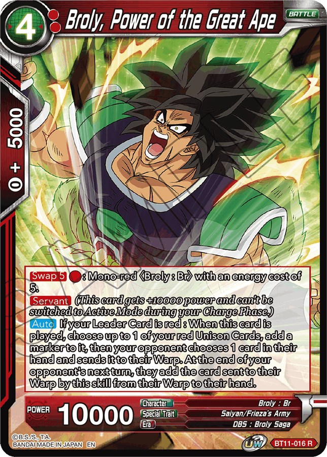 Broly, Power of the Great Ape - Vermilion Bloodline - Dragon Ball Super CCG