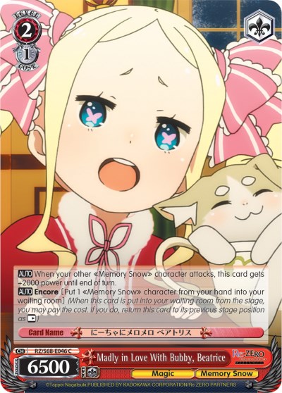 Madly in Love With Bubby, Beatrice - Re:ZERO Memory Snow - Weiss Schwarz