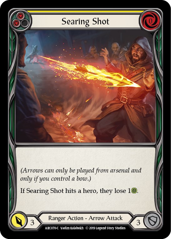 Searing Shot (Yellow) - Arcane Rising - Flesh and Blood TCG