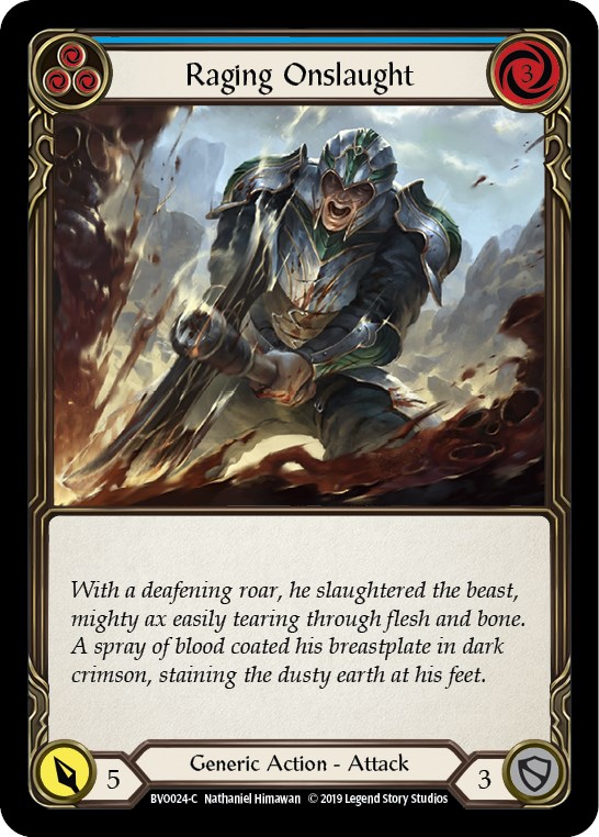 Raging Onslaught (Blue) - Hero Deck: Bravo - Flesh and Blood TCG