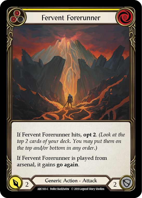 Fervent Forerunner (Yellow) - Arcane Rising - Flesh and Blood TCG