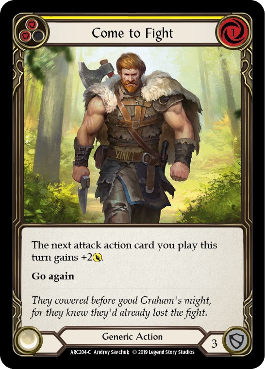 Come to Fight (Yellow) - Arcane Rising - Flesh and Blood TCG