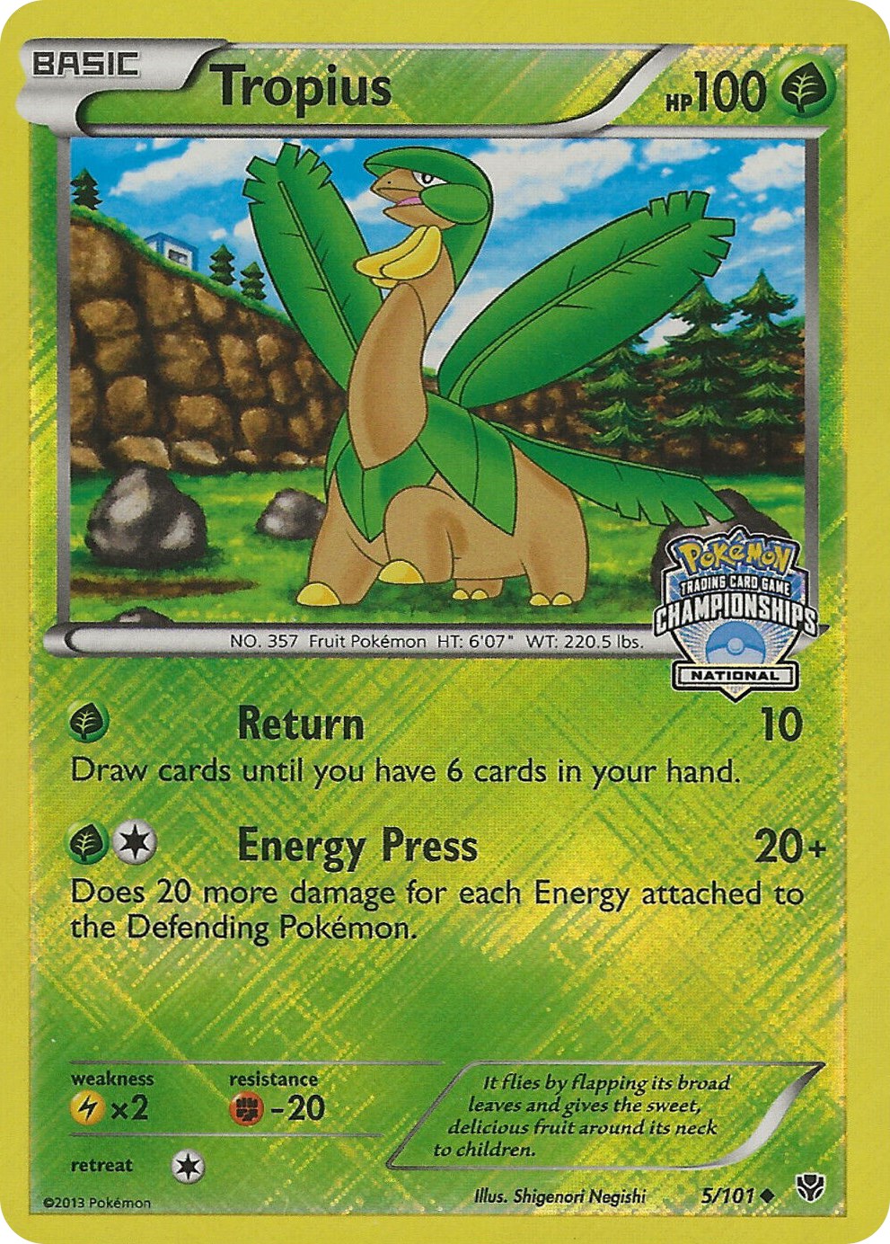 Tropius - 5/101 (National Championships) - League & Championship Cards ...