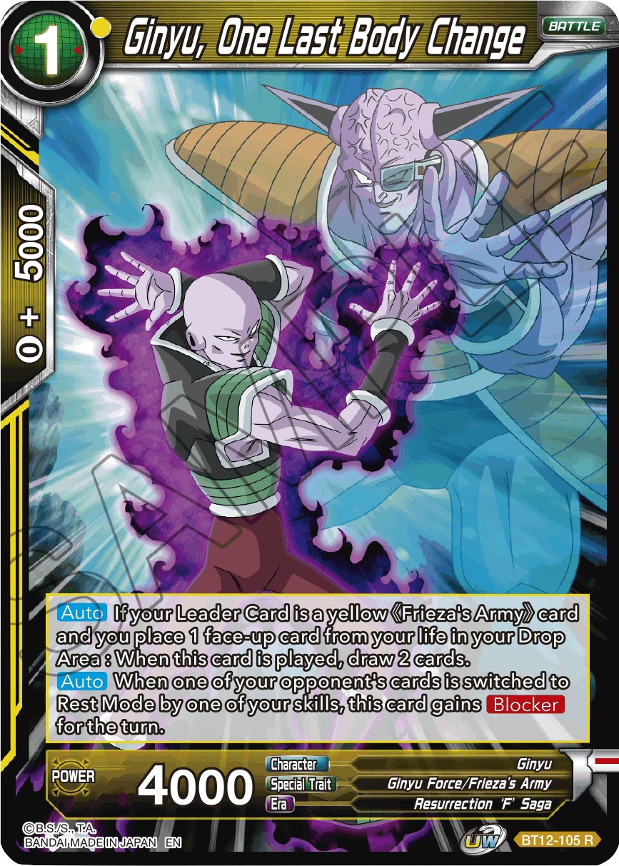 Ginyu, One Last Body Change - Vicious Rejuvenation - Dragon Ball Super CCG