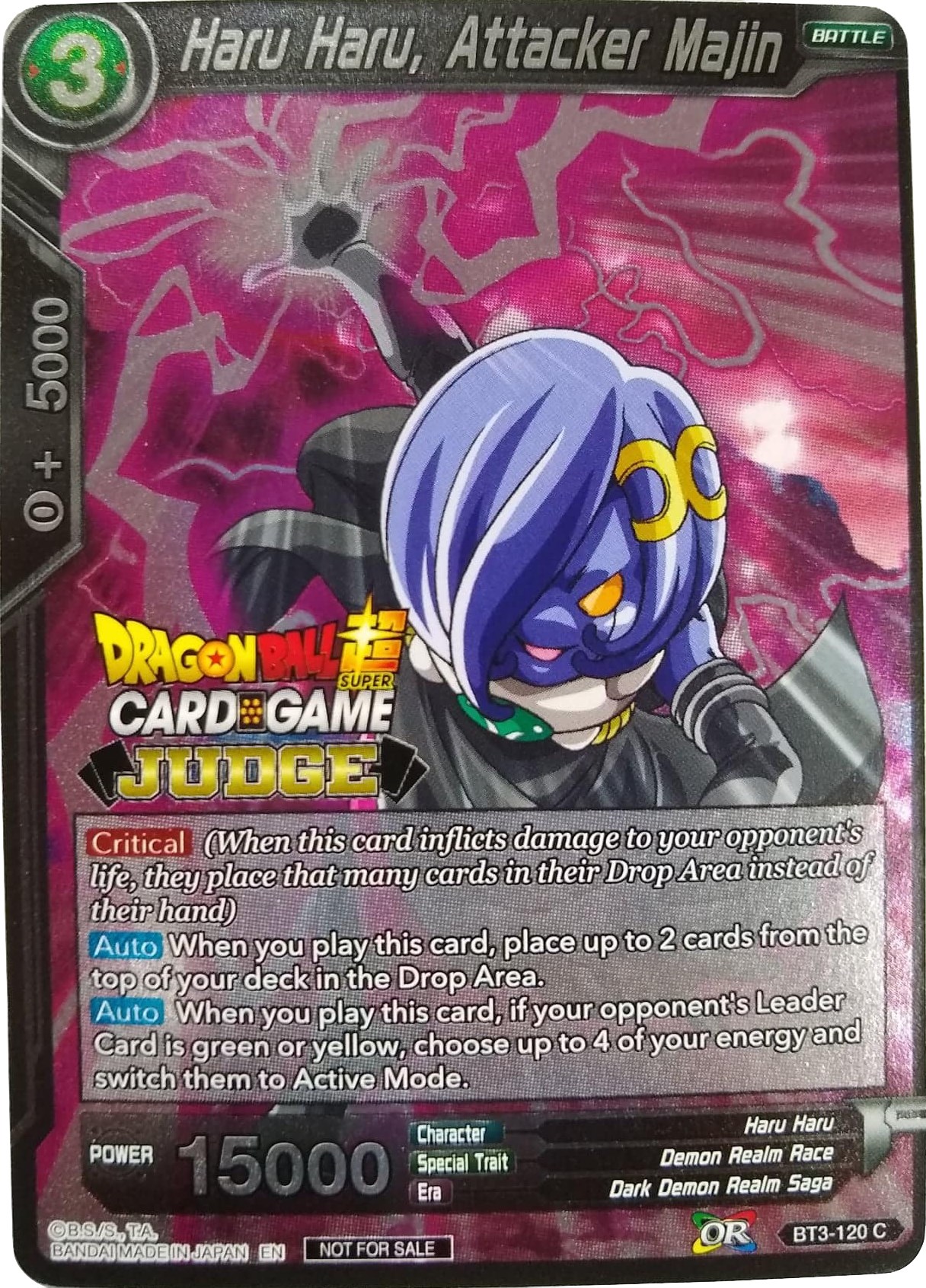 Haru Haru, Attacker Majin - Judge Promotion Cards - Dragon Ball Super ...