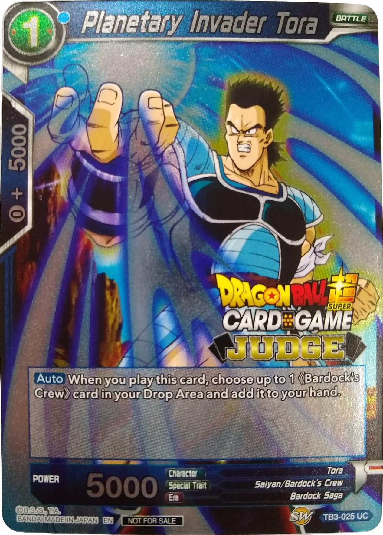 Planetary Invader Tora - Judge Promotion Cards - Dragon Ball Super: Masters