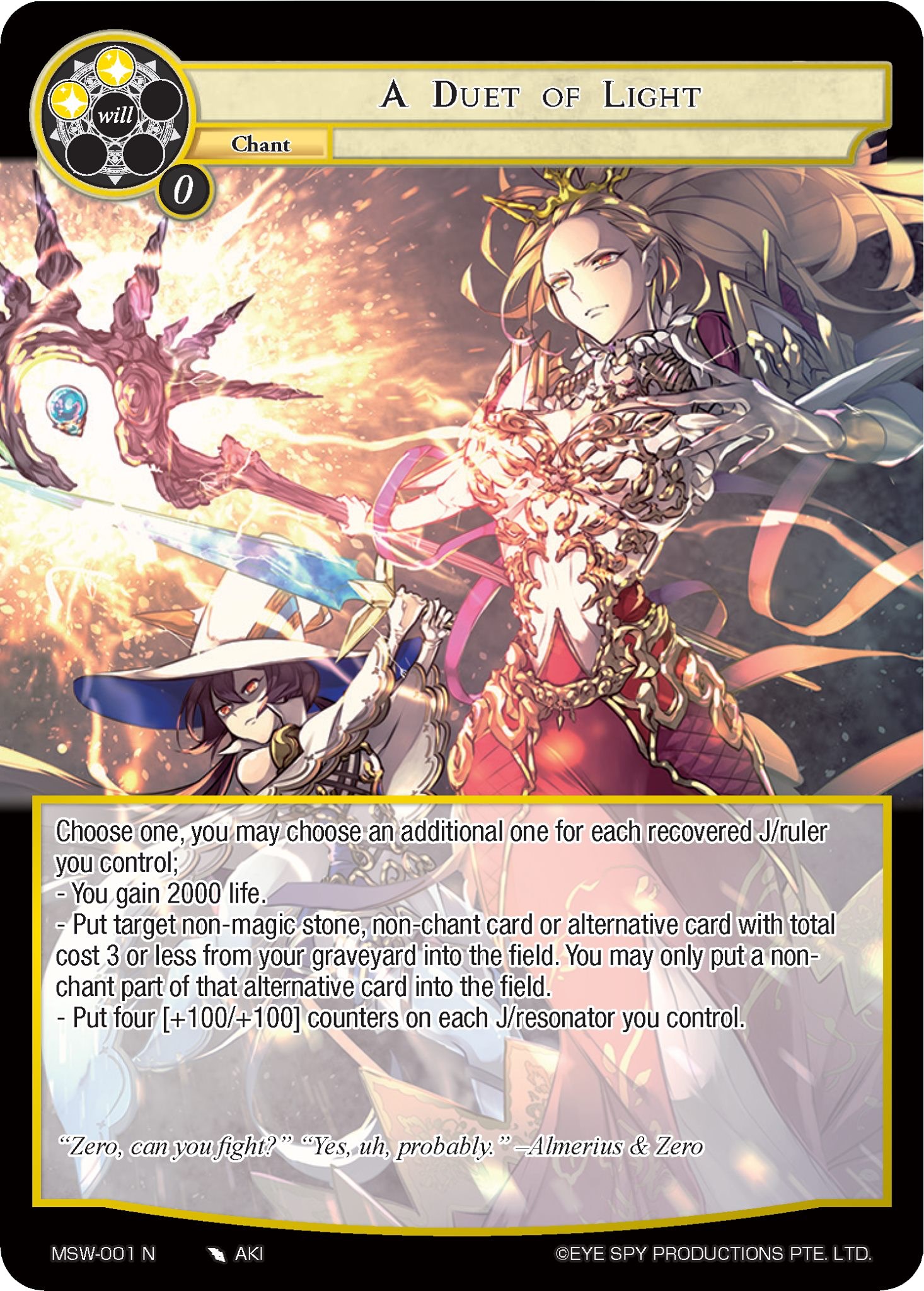 A Duet of Light - The Magic Stone War - Zero - Force of Will