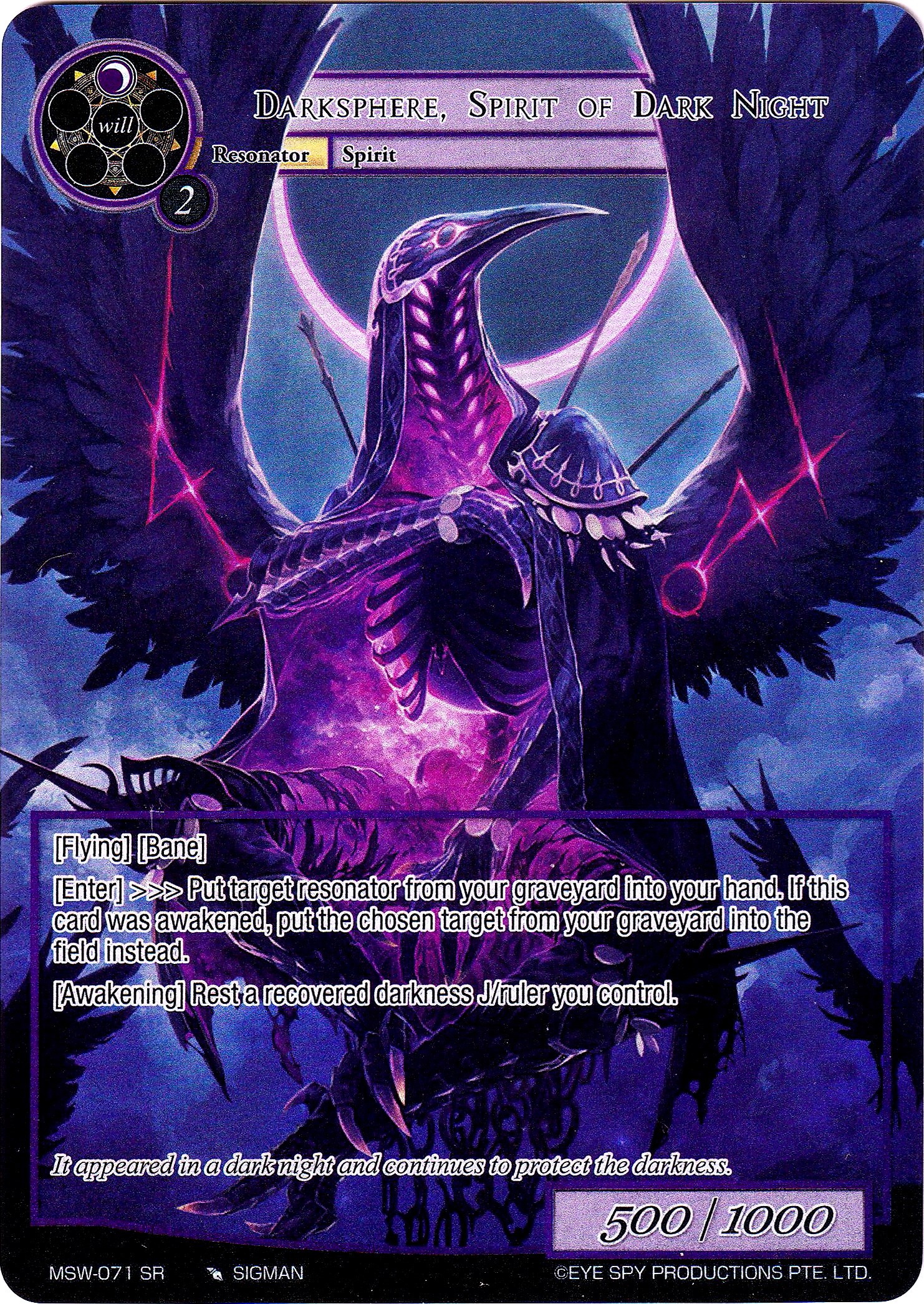 Darksphere, Spirit of Dark Night (Full Art) - The Magic Stone War ...