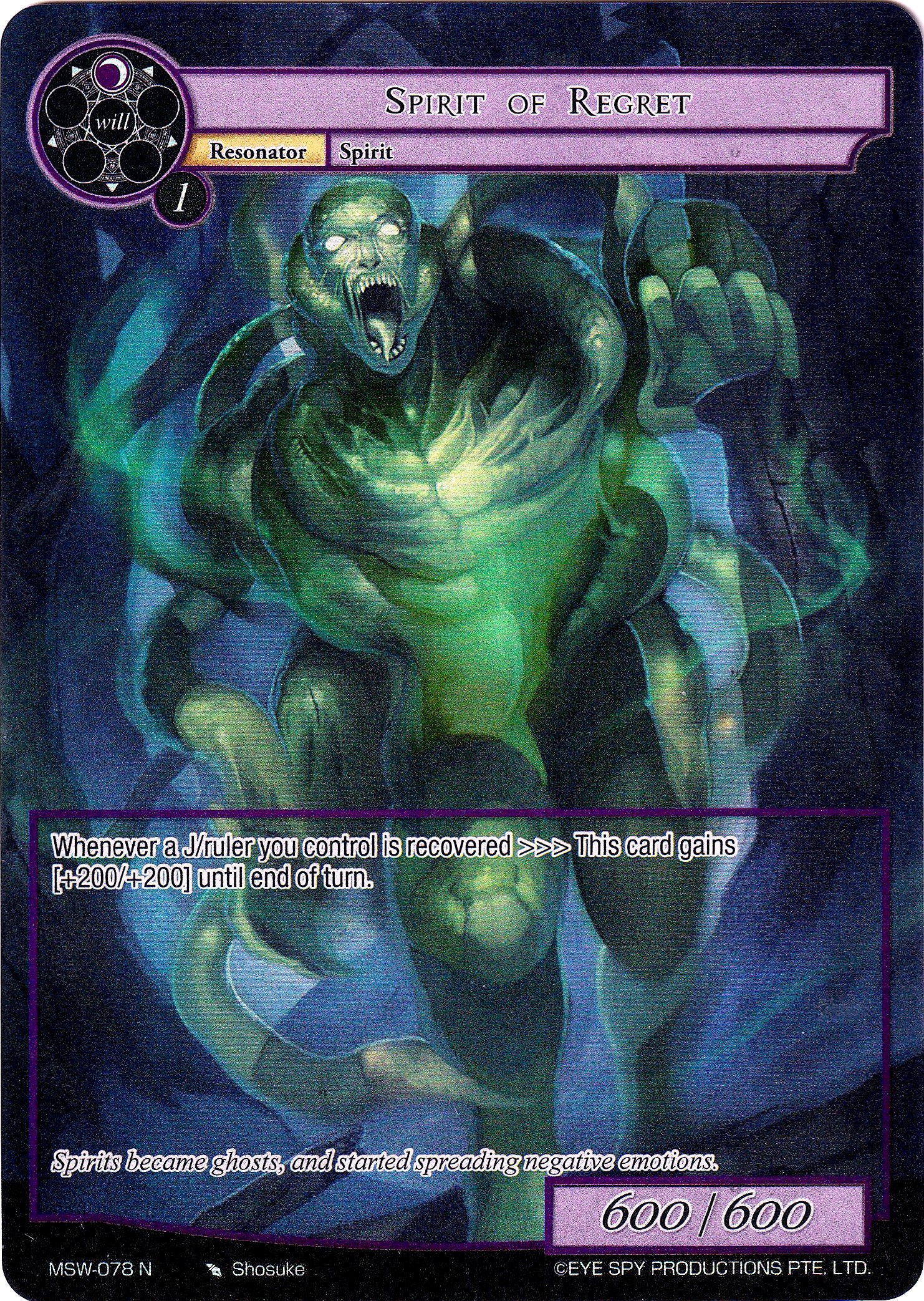 Spirit of Regret (Full Art) - The Magic Stone War - Zero - Force of Will