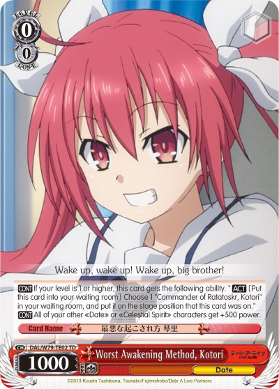 Worst Awakening Method Kotori Date A Live Weiss Schwarz