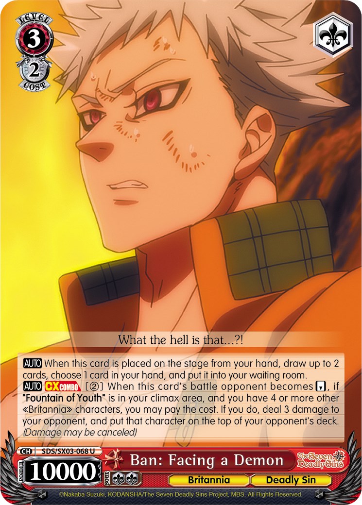 Ban: Facing a Demon - The Seven Deadly Sins - Weiss Schwarz